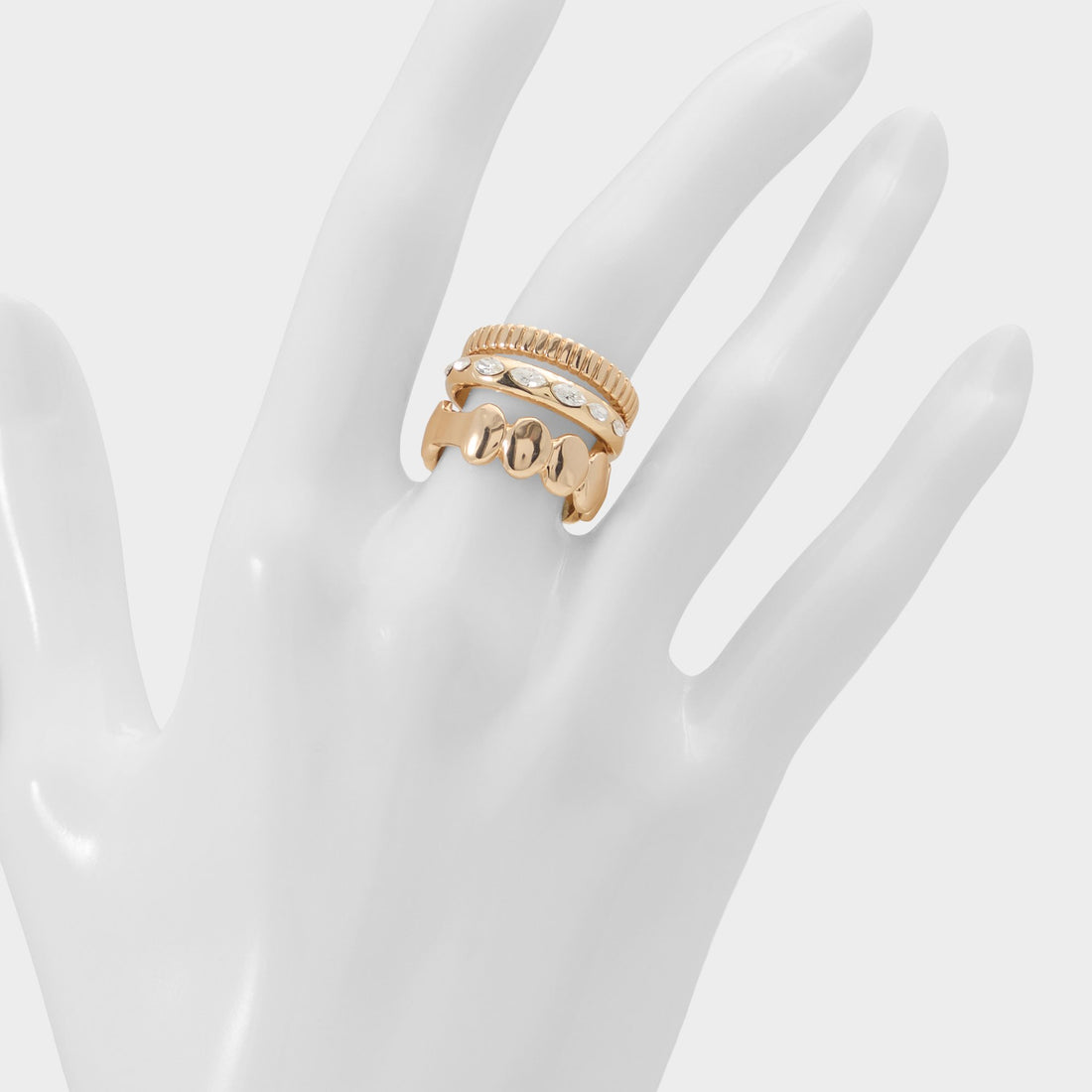 Bublle – Women Gold/clear multi Stackable rings - Aldo – ALDO