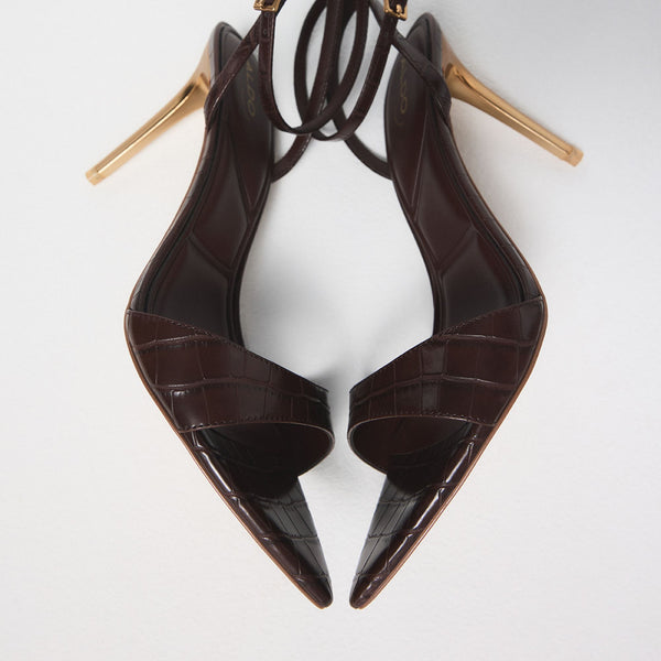Leandra – Women Dark brown Strappy heeled sandal - ALDO