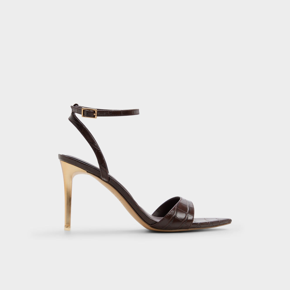 Leandra – Women Dark brown Strappy heeled sandal - ALDO